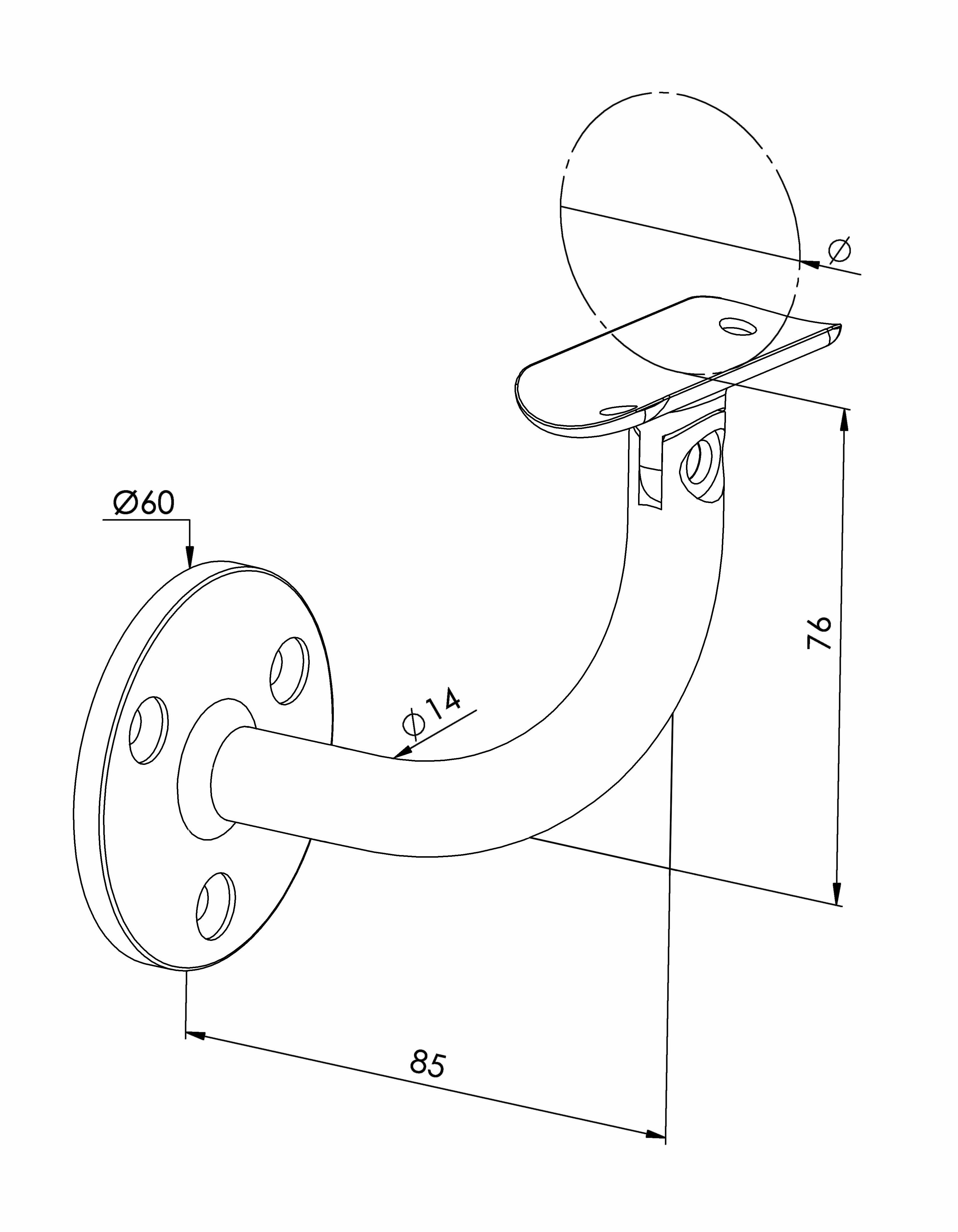 Adjustable Handrail Brackets - Model 0525 - Fastec Handrail Systems