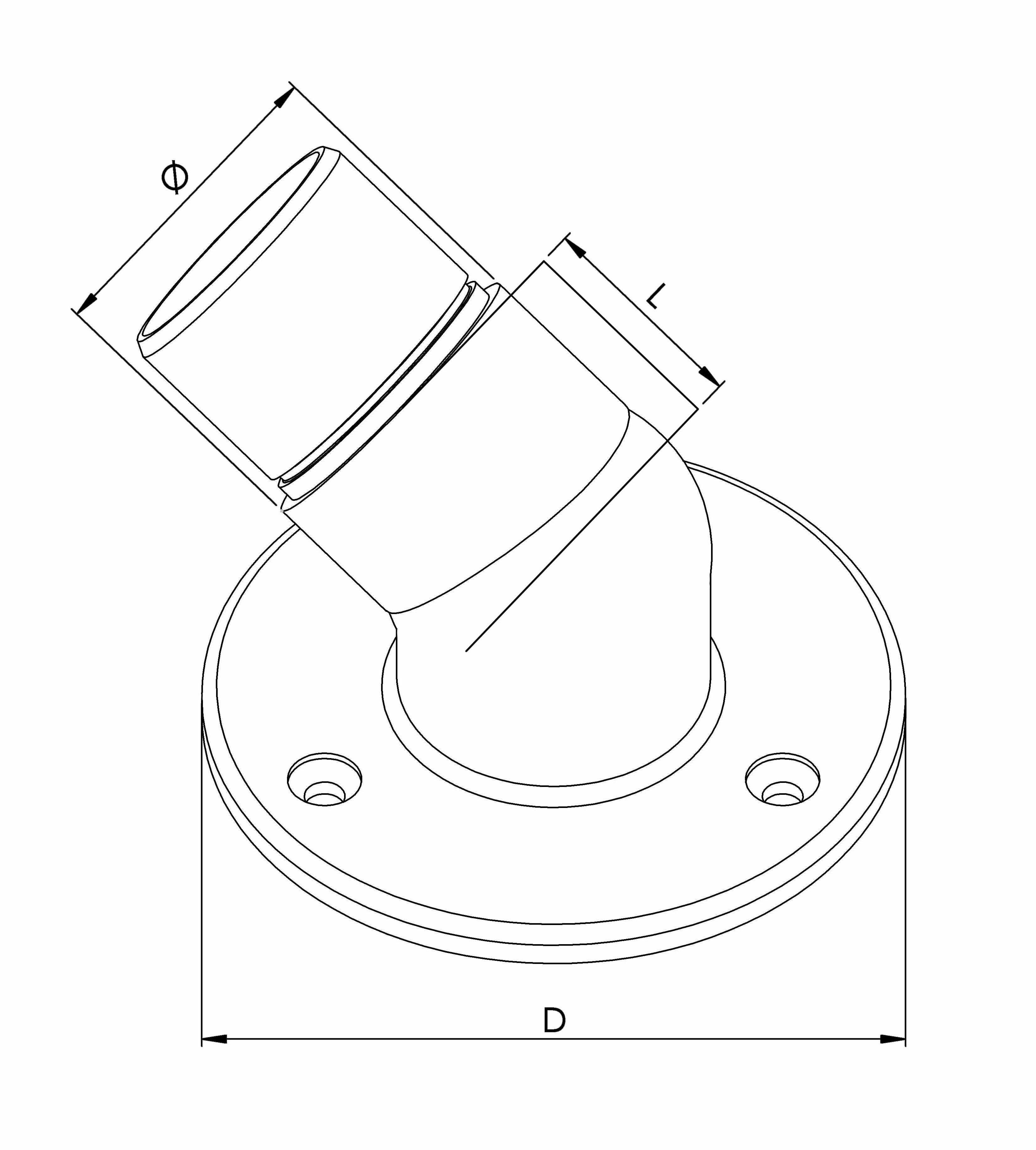 Adjustable Wall Flange - Model 0745 - Fastec Handrail Systems